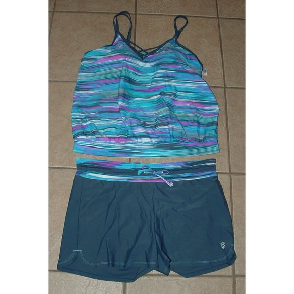 Free Country | Swim | New Multicolored Sz Xxl 8 Built In Bra Tankini ...
